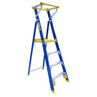 Fibreglass Platform Step Ladders with Safety Gate | Sitecraft